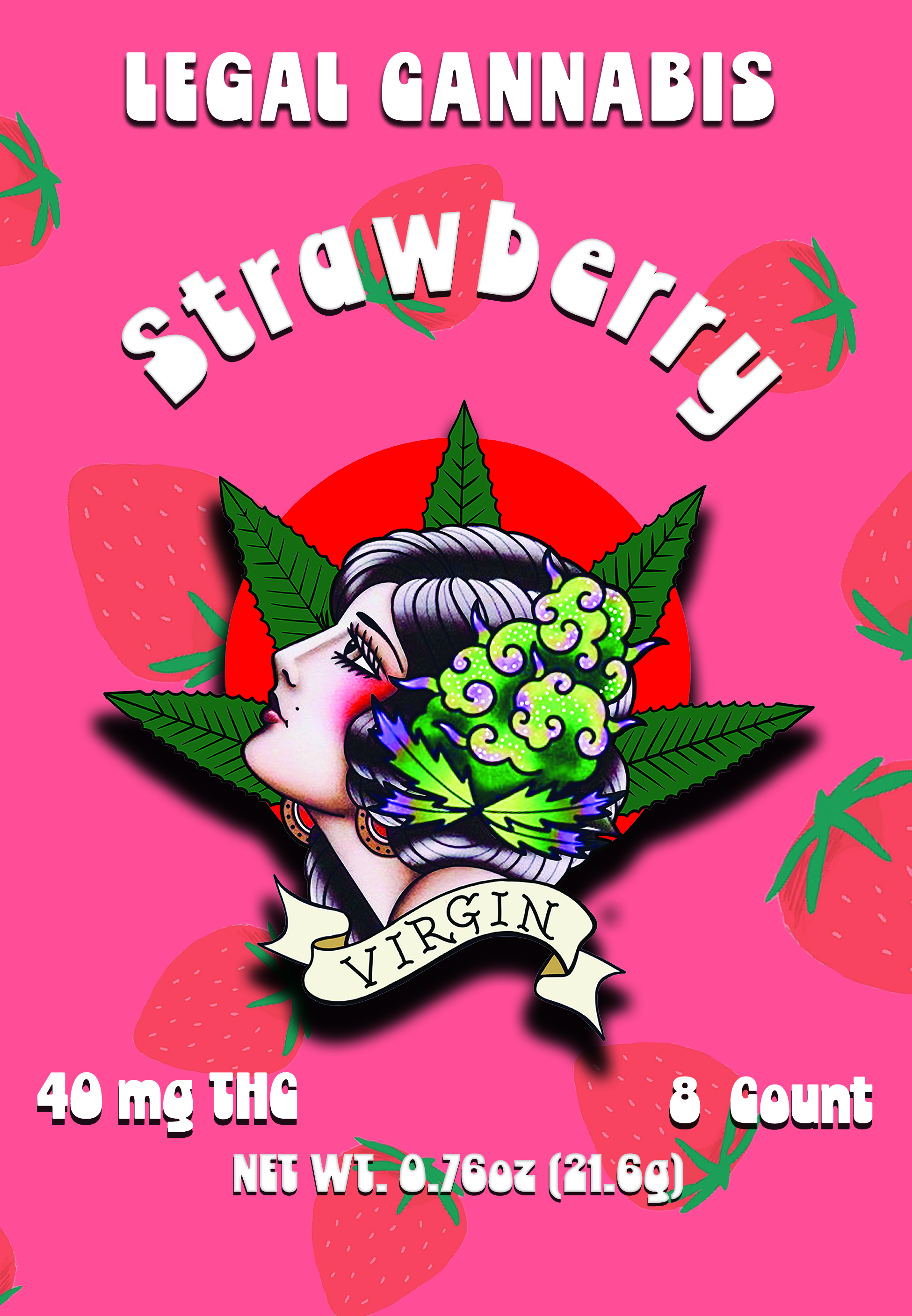 D9 Strawberry 5mg 8 count (Box of 10) - Virgin Hemp